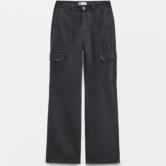 Zara | Pants & Jumpsuits | Zara Trf Straight Leg Cargo Pants With A ...